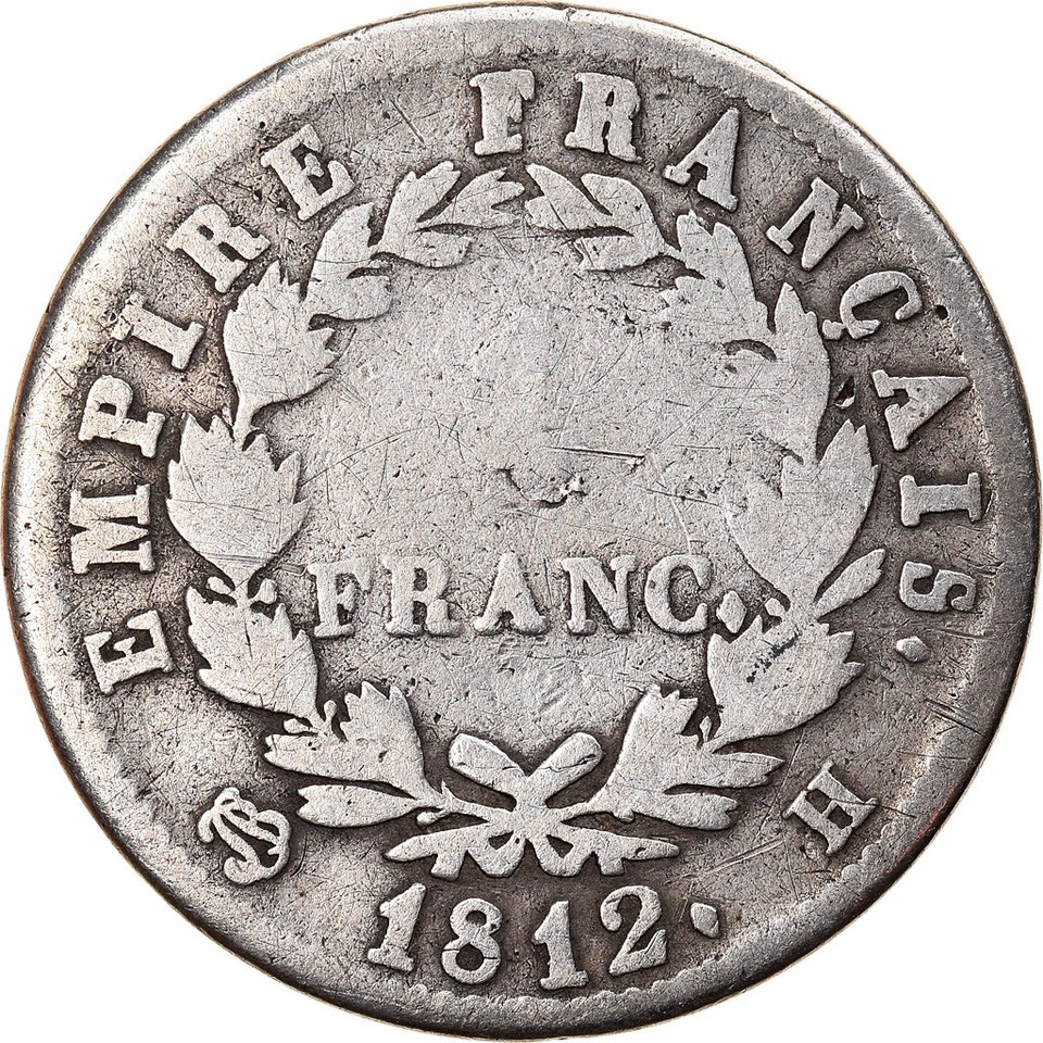 [#907080] Coin, France, Napoléon I, Franc, 1812, La Rochelle, VF, Sil ...