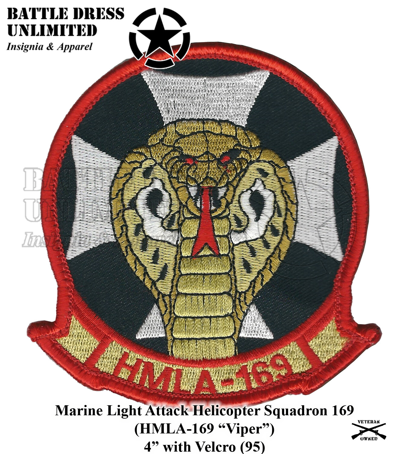 Light Attack Helicopter Squadron 169 Patch (HMLA-169 "Vipers" USMC ...