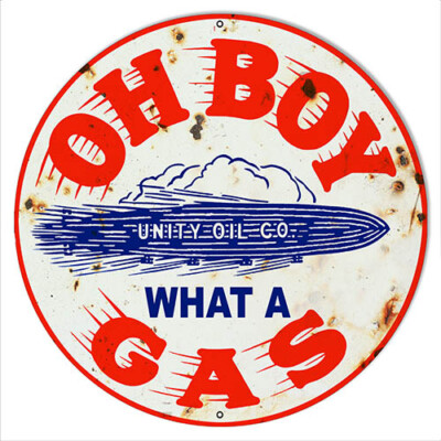 Unity Oil Reproduction Gasoline Garage Shop Metal Sign 14x14 Round | eBay