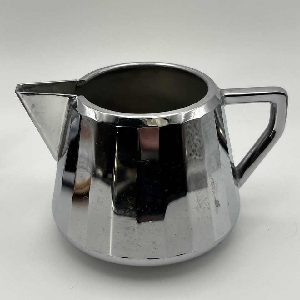 Vtg Swan Brand MCM Chrome Doric Ware Retro Coffee Tea Pot Creamer Sugar ...