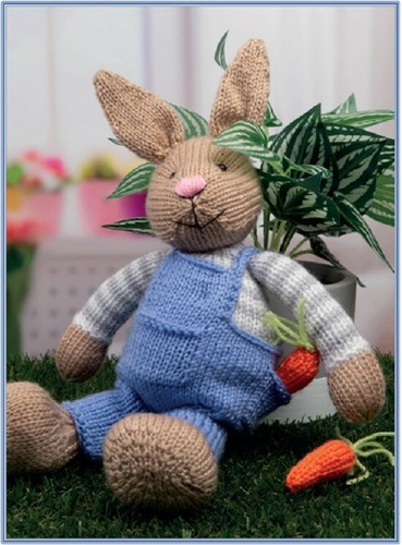Knitting Pattern Bunny Rabbit with Dungarees and Carrot Soft Toy | eBay