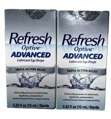 Refresh Optive Advanced Lubricant Eye Drops - 2 Bottles - 10ml. per ...