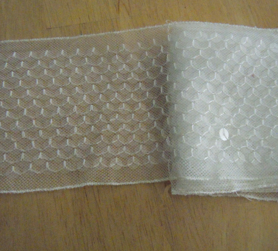 3.2 Yards 4" Wide Ivory Sequins Trim Sewing Lace 691 | eBay