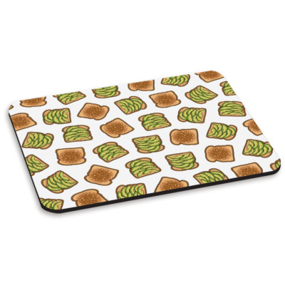 Toast And Avocado Pattern PC Computer Mouse Mat Pad - Vegan Vegetarian ...