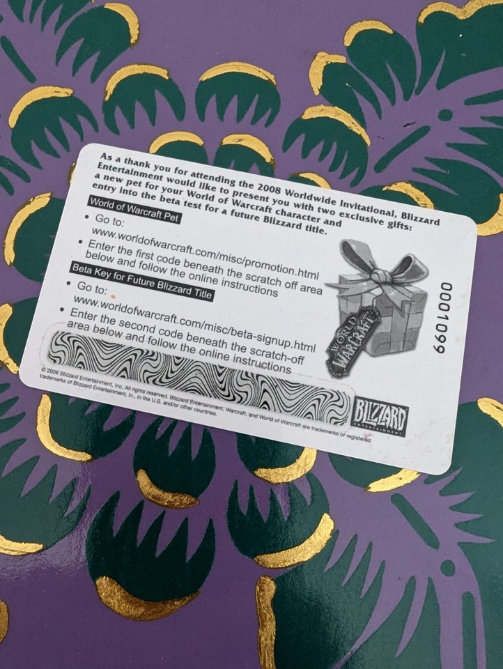 World of Warcraft: PARIS BLIZZCON 2008 TYRAEL HILT Card - Unscratched ...