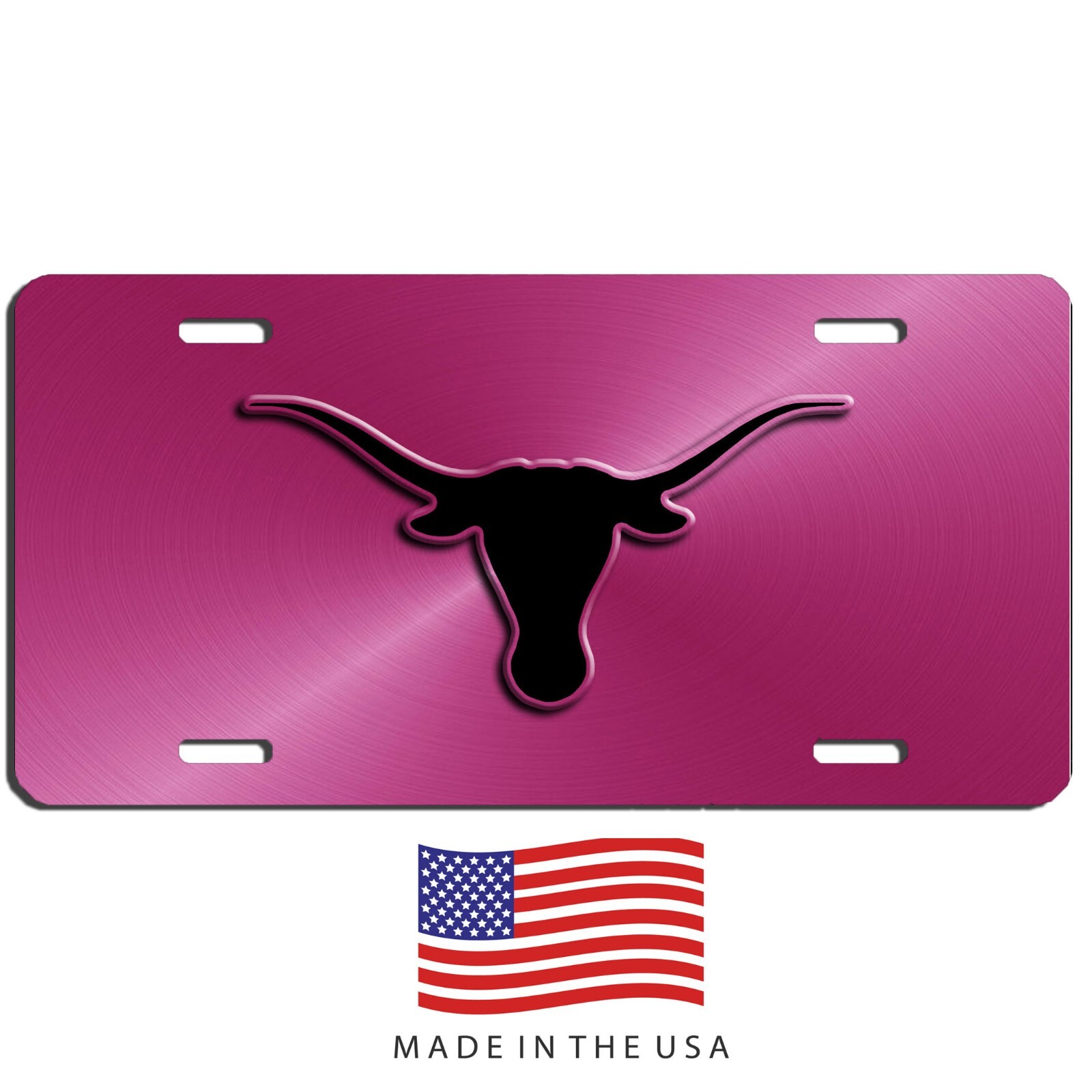 Texas Longhorn Aluminum License Plate | Pink and Black | 12 in x 6 in ...