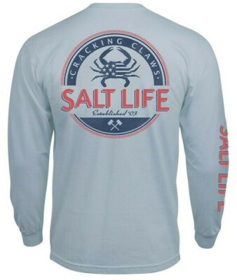 Mens Salt Life Back Fin Graphic Long Sleeve T-Shirt - 2XL/XL/Large ...