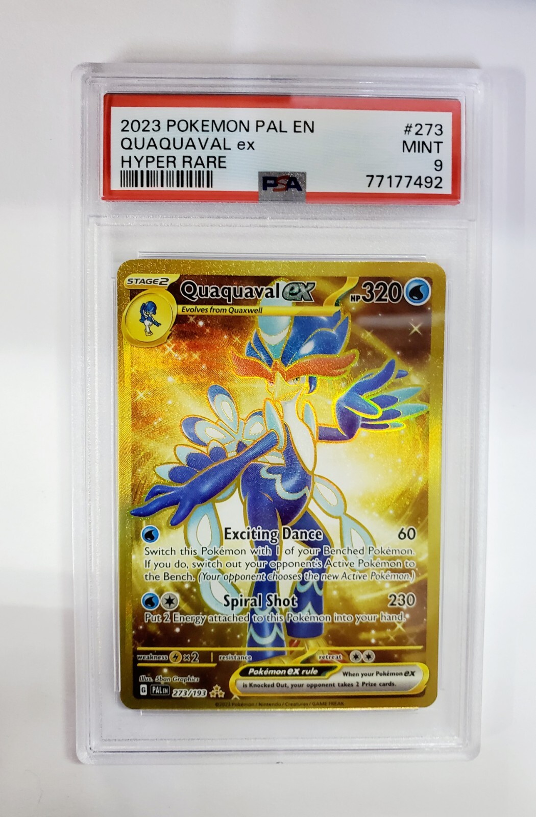 Pokémon TCG [PSA 9] Quaquaval EX (Hyper Rare) 273/193 - Paldea Evolved ...