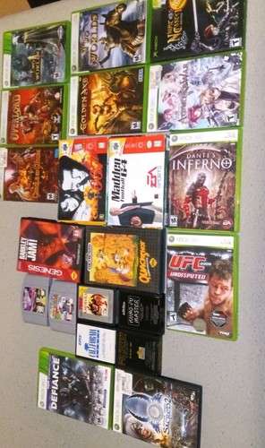 19 PC LOT SEGA ATARI 2600 7800 N64 XBOX XBOX 360 TESTED GREAT LABELS ...
