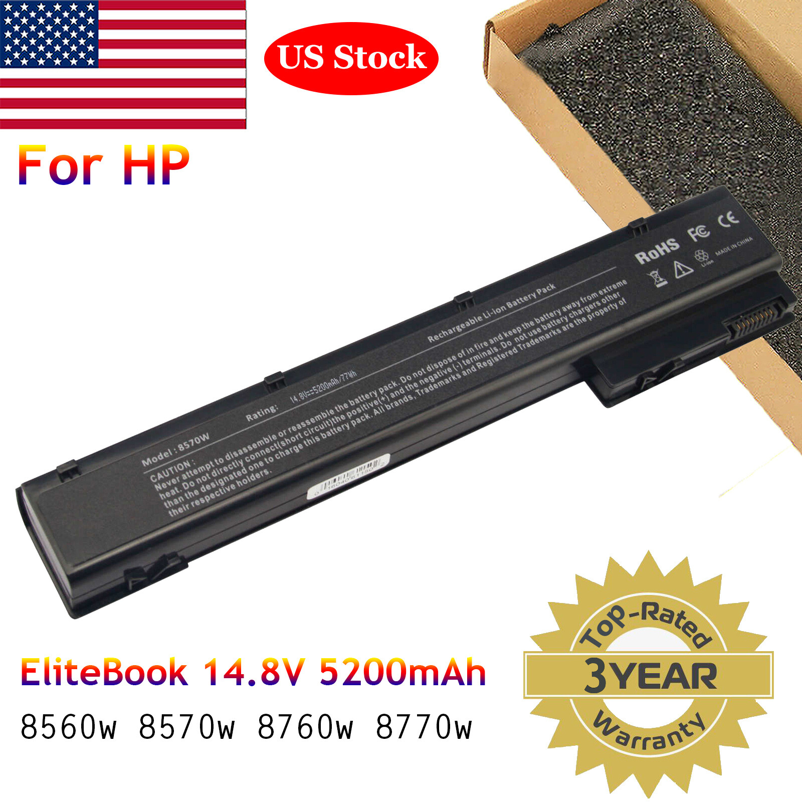 Laptop Battery For HP EliteBook 8560w 8570w 8760w 8770w Mobile ...