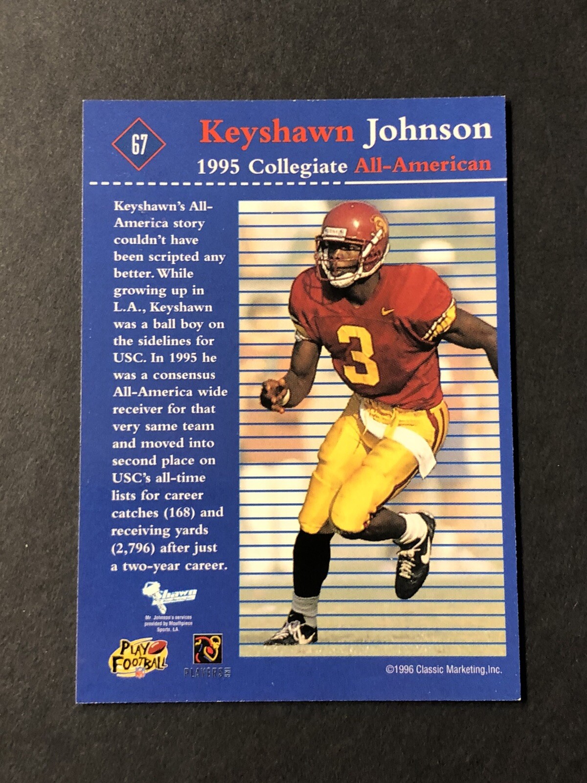 1996 Classic NFL Rookies All American AA #67 Keyshawn Johnson Football ...