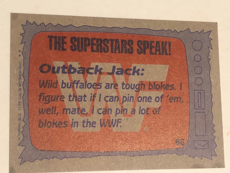 Outback Jack WWF Trading Card World Wrestling Federation 1987 #68 | eBay