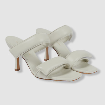 $365 Gia x Pernille Teisbaek Women's Gray Leather Perni 03 Slide Sandal ...