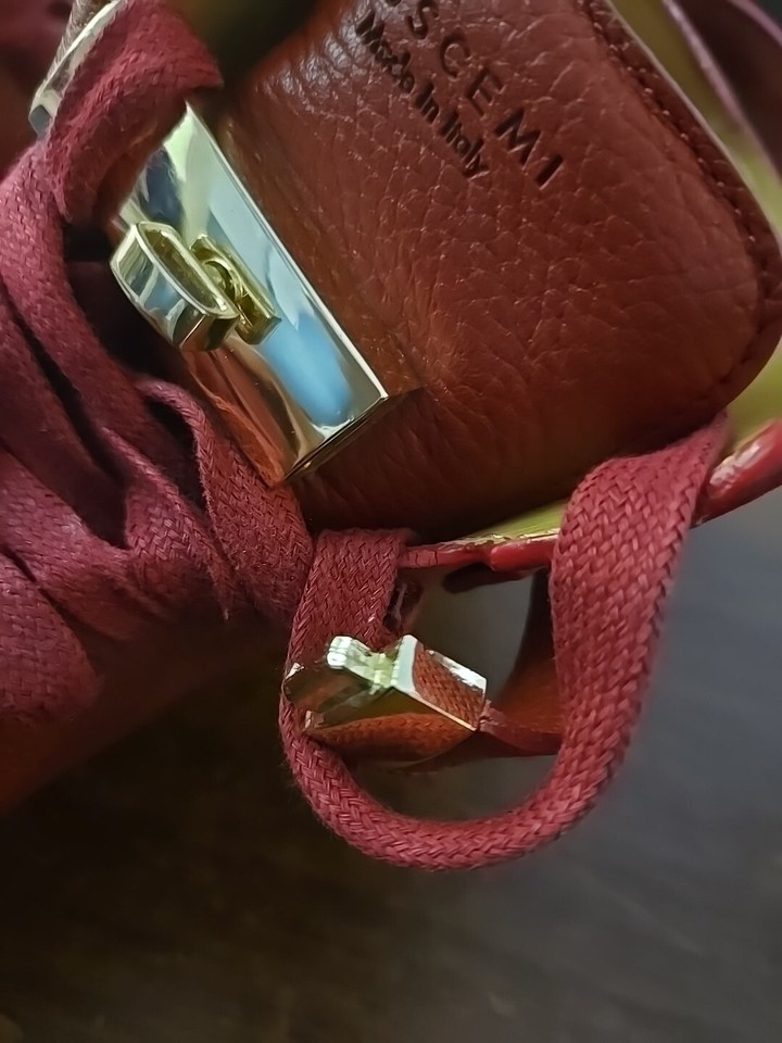 Buscemi Leather Sneakers Mens 42 US 9 Red 100MM Guts/Guts High Top Gold ...