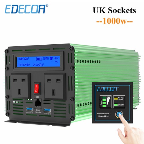 EDECOA Power Inverter Pure Sine Wave 12V to 240V 1000W/1500W/2000W ...