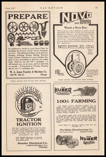 1917 Huber Manufacturing Marion Ohio Light Four Junior Thresher Vintage ...