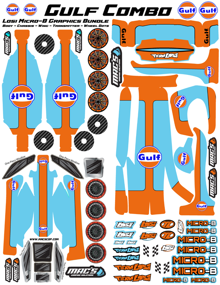 RC Wrap Combo Kits for Losi 1/24 Micro-B - Micro B - RC Stickers - Full ...