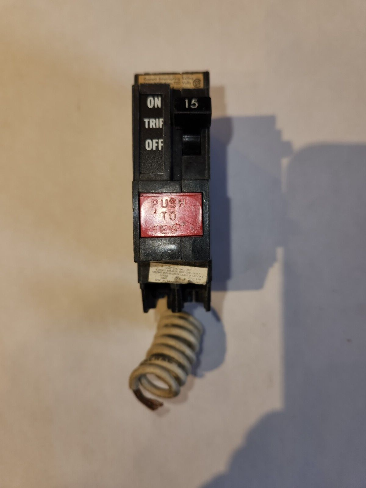 USED GE THQL-GFCI CIRCUIT BREAKER 120V 15A THQL1115GF GREAT CONDITION ...