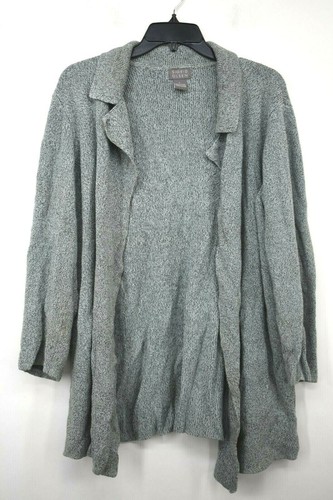 Sigrid Olsen Womens Blue Long Cardigan Open Front Knit Build Flat ...