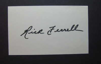 RICK FERRELL signed 3x5 index card autograph auto Red Sox Browns ...