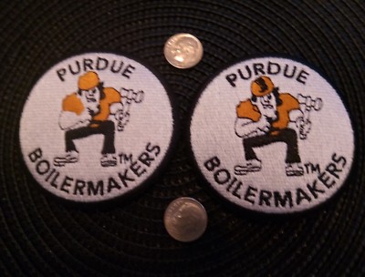 (2) PURDUE UNIVERSITY BOILERMAKERS iron on embroidered patch Lot 3" x 3 ...