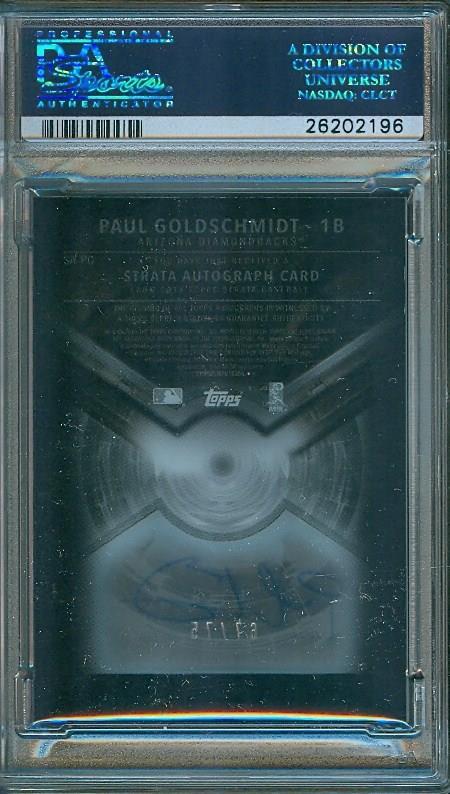 2015 Topps Strata PAUL GOLDSCHMIDT Green AUTO Diamond Backs #261/399 ...