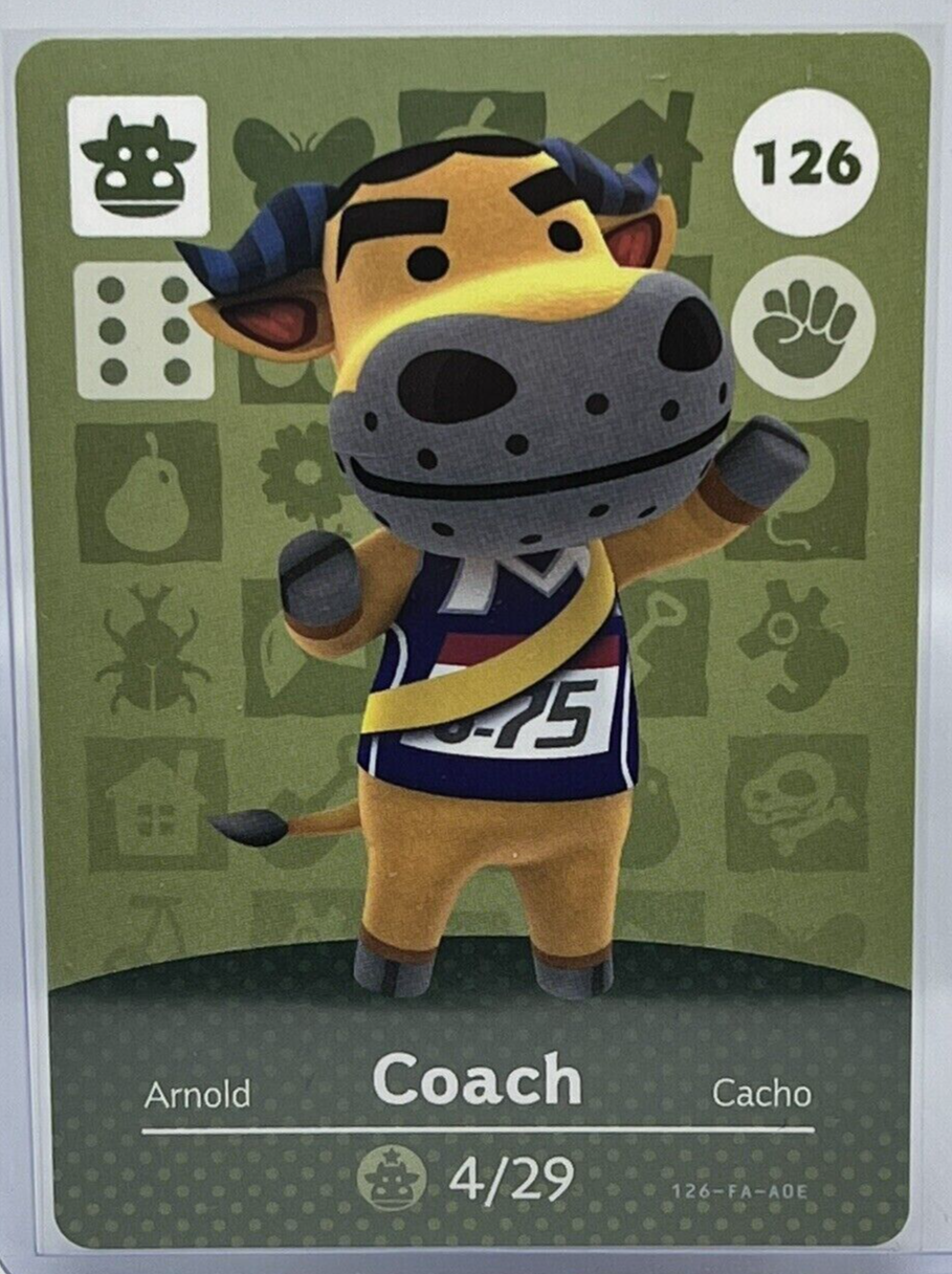 #126 Coach Animal Crossing Amiibo Card AUTHENTIC Series 2 Never Scanned ...
