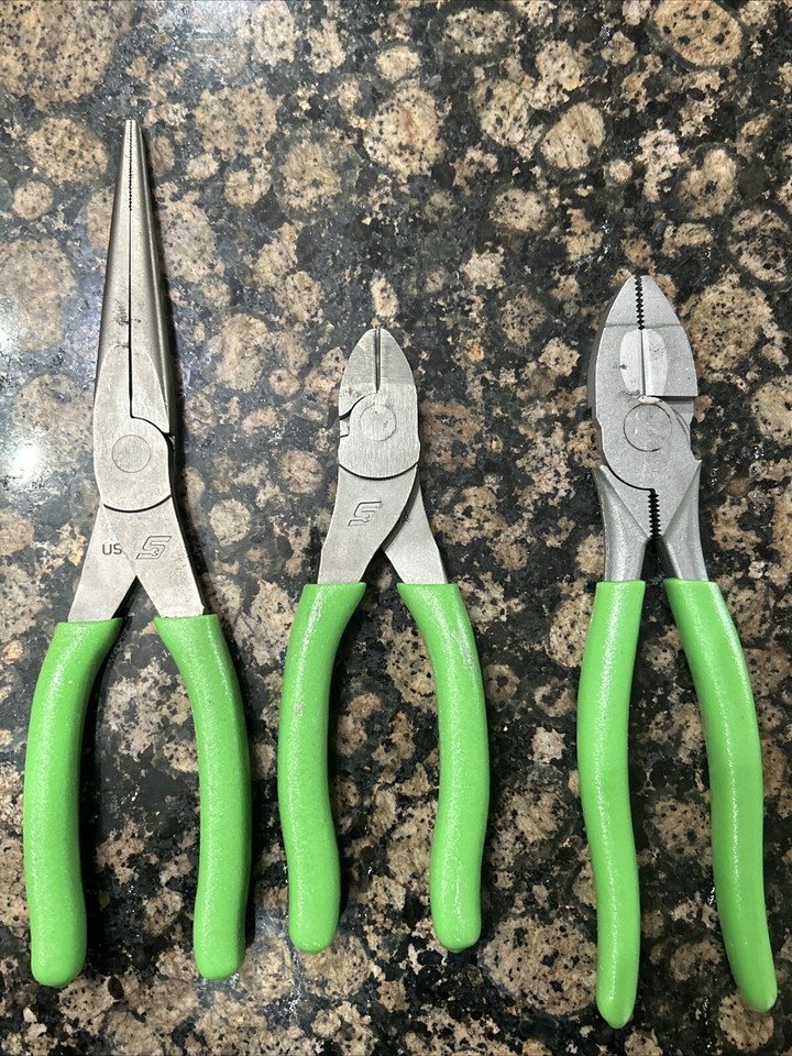 Snap-On Tools USA Used 3 Piece Plier Set 97acf, 57ahlp, 86acf | eBay