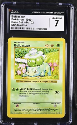 1999 Pokemon Base Set Bulbasaur 44/102 PSA CGC 7 Near MINT | eBay