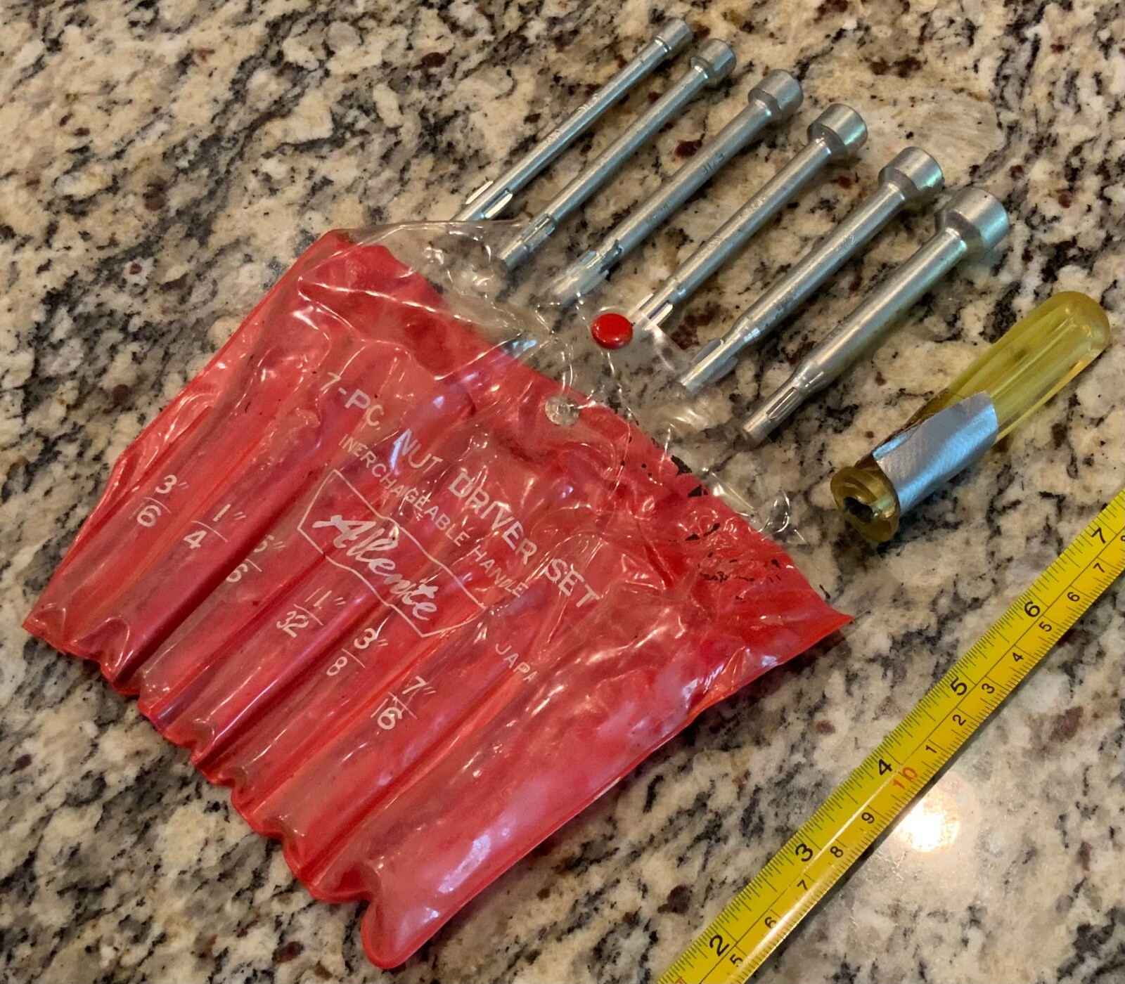 Allenite Nut Driver Set Screwdriver & 6 SAE Drivers 3/16” to 7/16” Case ...