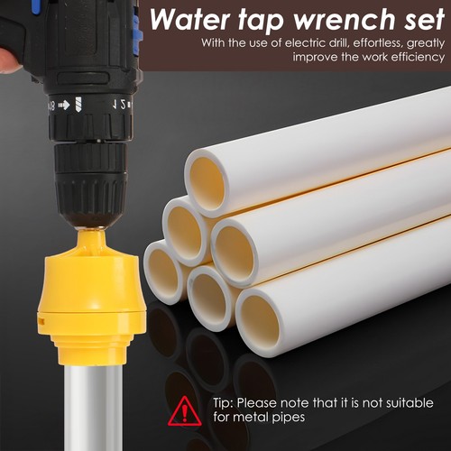 PVC Thread Maker Tool Kit with Lifting Stepped Drill Bit Pipe Threader ...