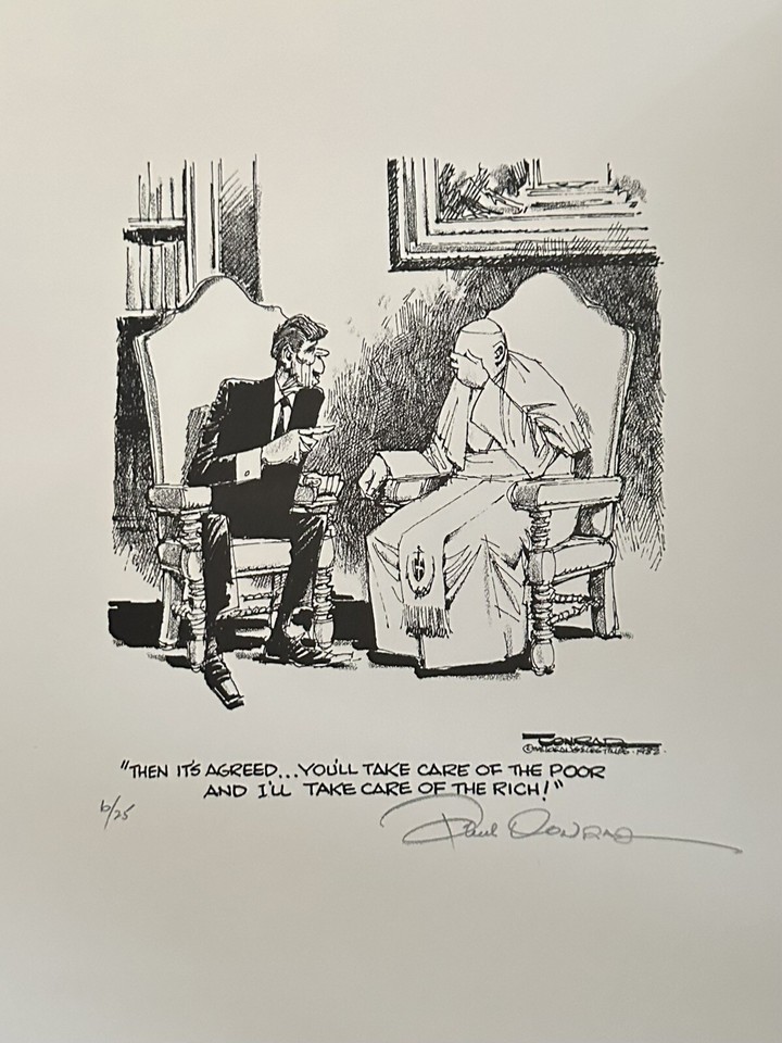 PAUL CONRAD ORIG POLITICAL CARTOON print signed and numbered Reagan and ...