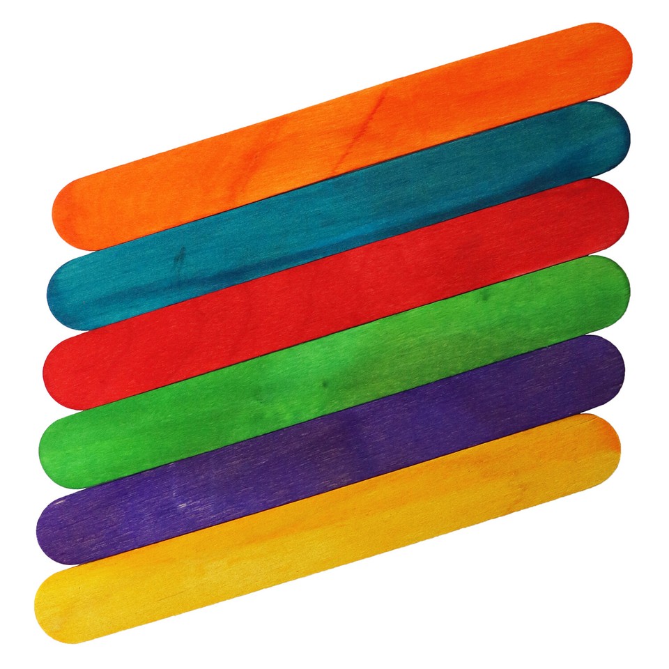 Colored Jumbo Craft Sticks, Wood Craft Sticks 6 Inch | eBay