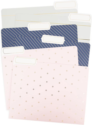 Classic Chic Fashion File Folders, 1/3 Cut, Letter Size, Gray, Pink and ...