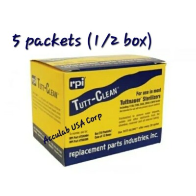 5 Packs Tuttnauer TUTT-CLEAN Chamber Brite Autoclave Sterilizer Cleaner ...
