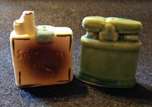 Vintage Saltimas Cigarette Pack And Lighter Ceramic Salt And Pepper ...