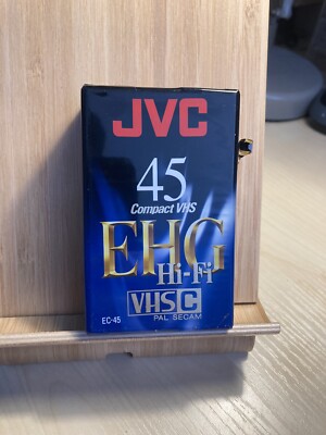 NEW Sealed 1x JVC EHG45 HiFi VHSC E45 Blank Camcorder Video Cassette ...