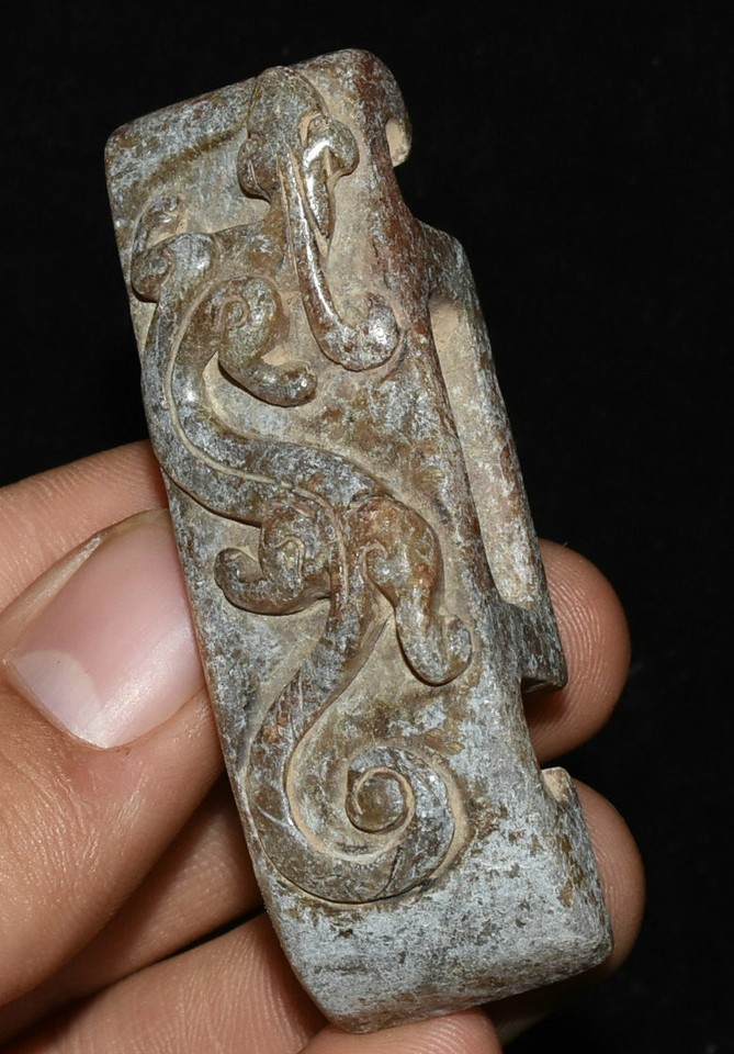 Old China Han Dynasty Natural Hetian Jade Dragon Pixiu Tapfere Truppen ...