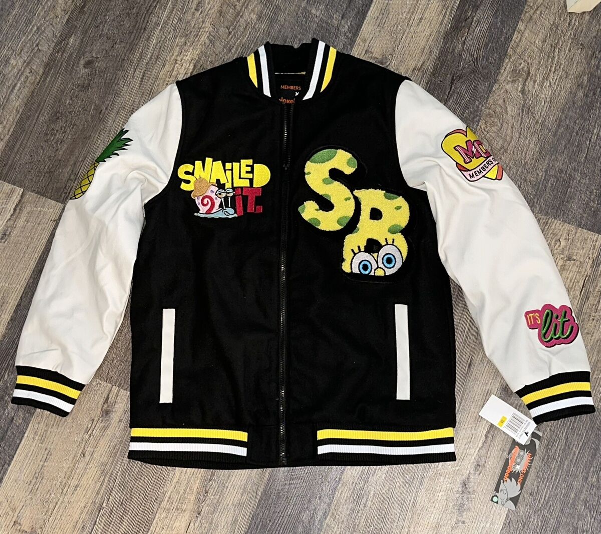 Members Only Spongebob Varsity Jacket Mens Size M X Members Only Spongebob Varsity Jacket Mens Size M X