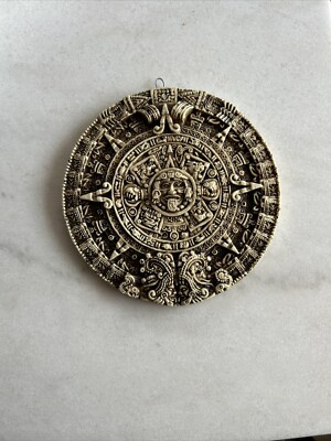 Traditional Aztec Sun Stone Calendar Mayan Mexico Plaque Art, 9 ...