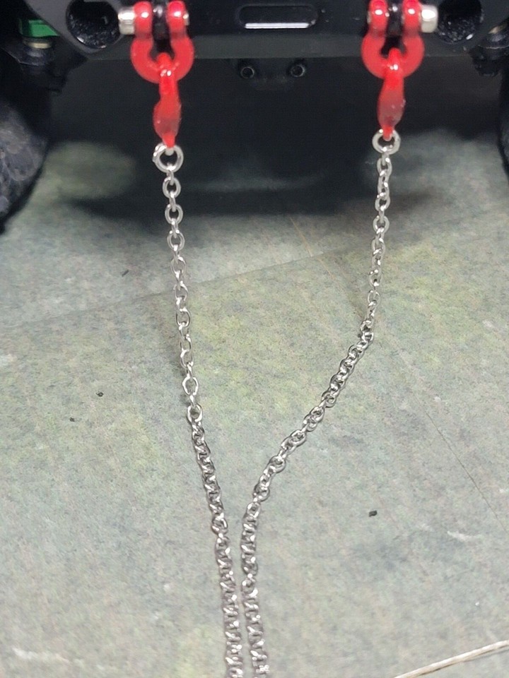 scx24 accessories 1/24 scale tow/recovery chains stainless steel x2 ...