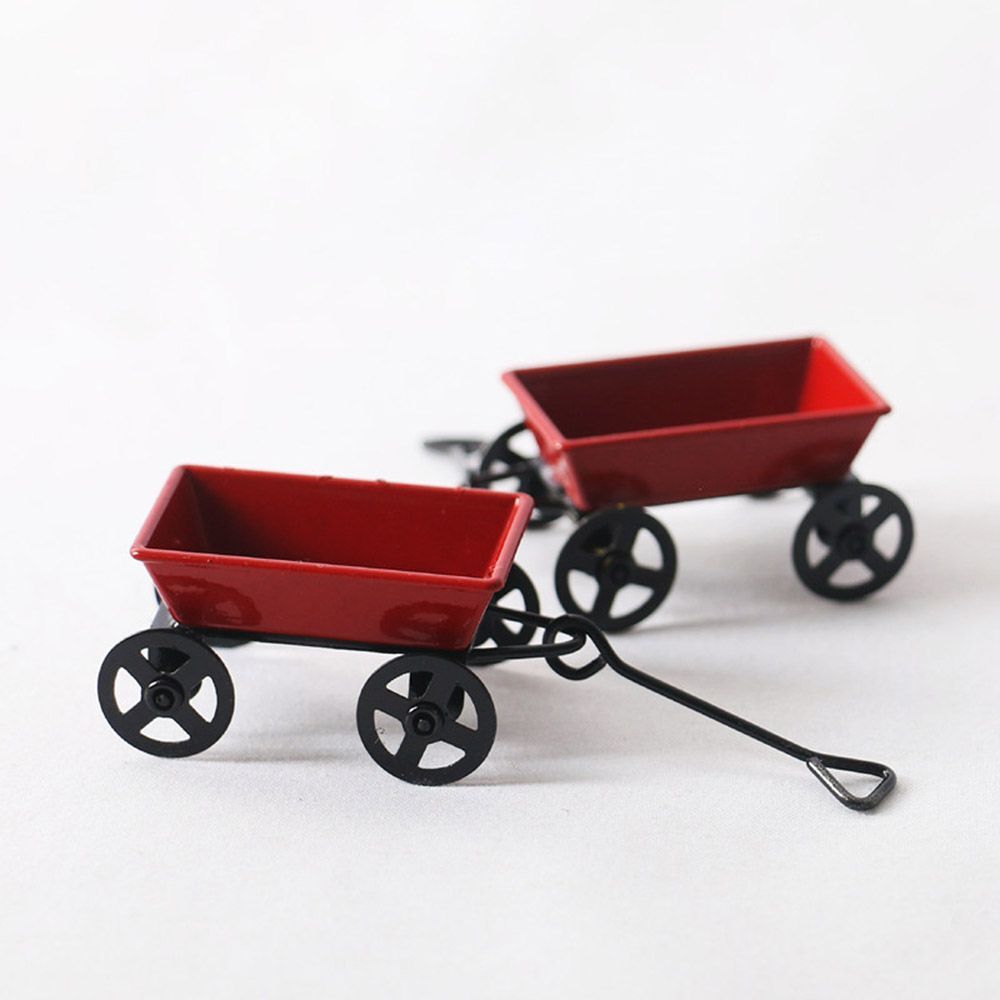 Decor Small Pulling Cart Dollhouse Mini Garden Cart Toy Miniature Cart ...