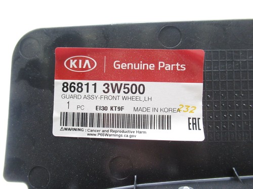 Genuine OEM Kia 86811 3W500 Driver Front Fender Liner 2014-2016 ...