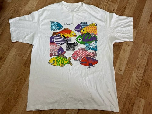 Vintage Crazy Shirts B Kliban Cat So Many Fish So Little Time Size ALL ...