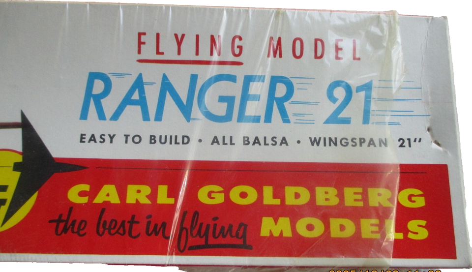 Carl Goldberg Ranger 21 Free Flight Balsa Model Airplane Kit Vintage # ...