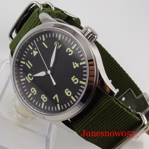 Simple Mechanical Auto Men Watch Sapphire Glass Nylon Band ST Movement ...