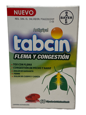 Tabcin Phlegm and Congestion - 60 Gel Caps | eBay