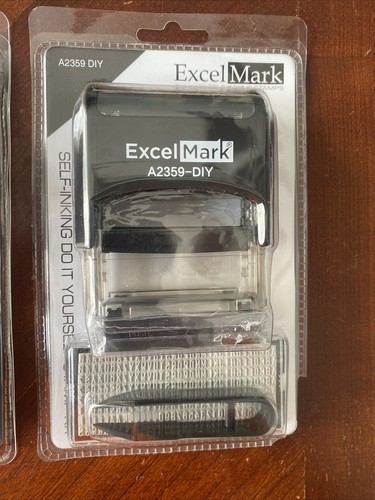 Two (2) ExcelMark Self-Inking Do It Yourself Stamps A2359-DIY Black Ink ...