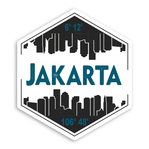 2 x 10cm Jakarta City Vinyl Stickers - Indonesia Travel Sticker Luggage ...