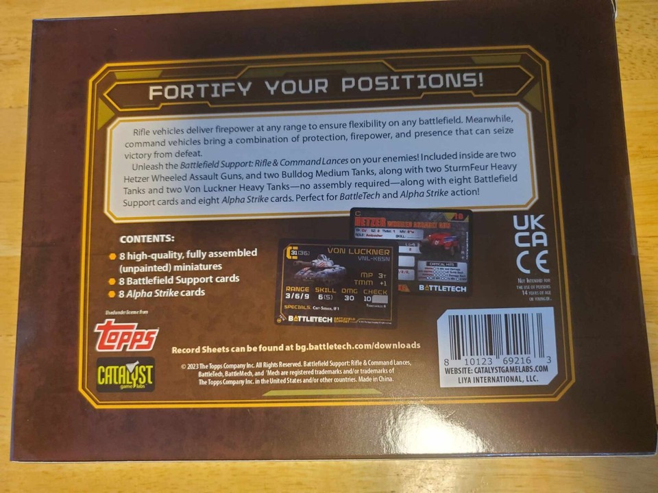 Battletech Battlefield Support Rifle & Command Lances Mercenaries ...